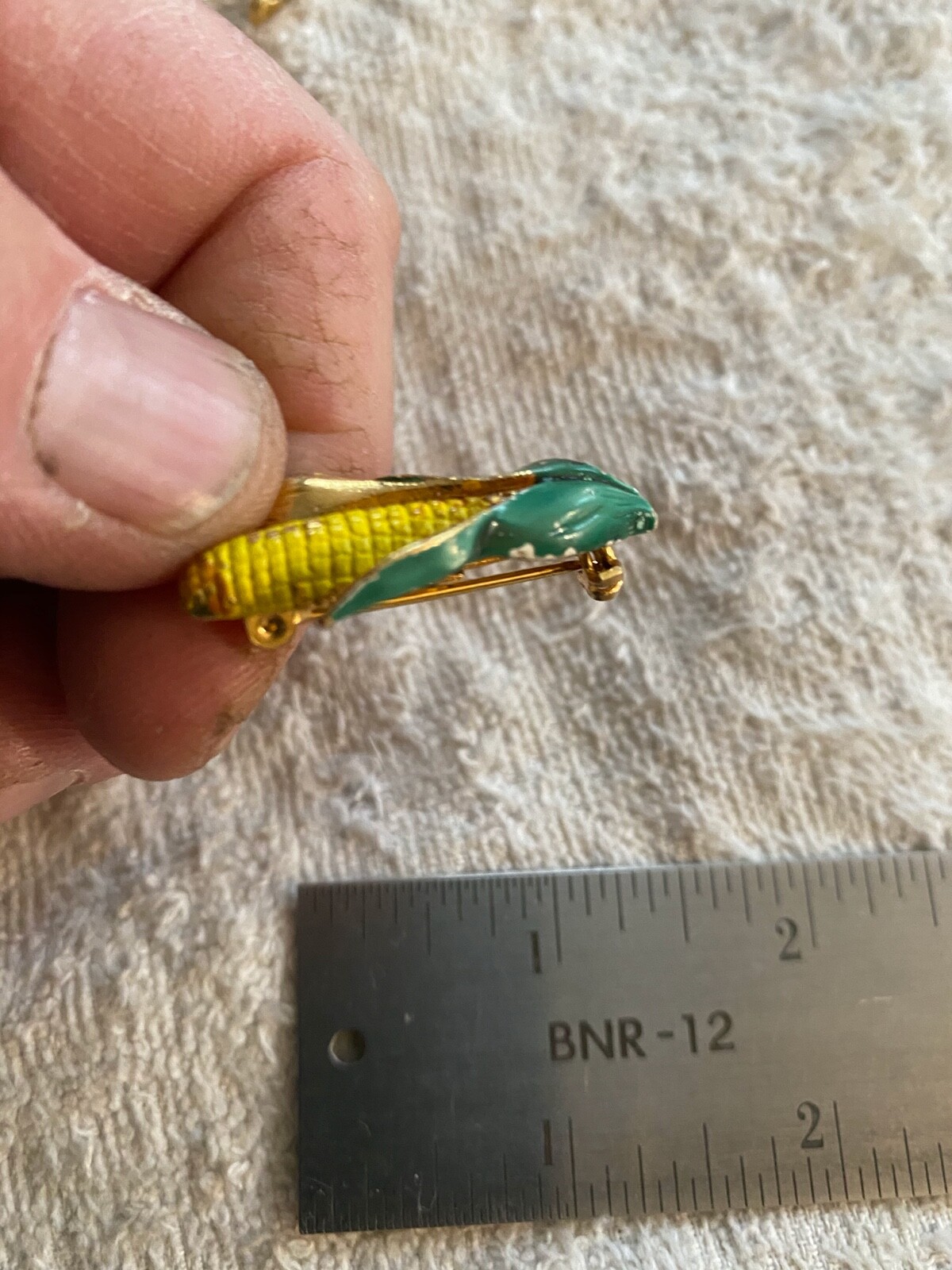 Vintage Corn on the Cob Pin Enamel - Gem