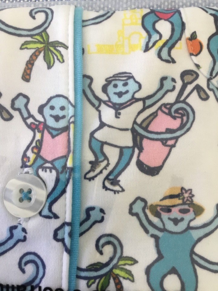 NEW NWT Roller Rabbit Palm Beach Blue Monkey Shorts Pajama Set PJ LIM ...
