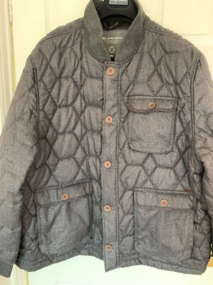 Mens RJR John Rocha Grey Quilted Jacket Chest 54' - 56' Collar 19.5 ...
