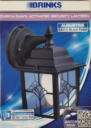 Brinks Augustine 60W Photocell Dusk to Dawn Light Matte Black 75190-693 ...