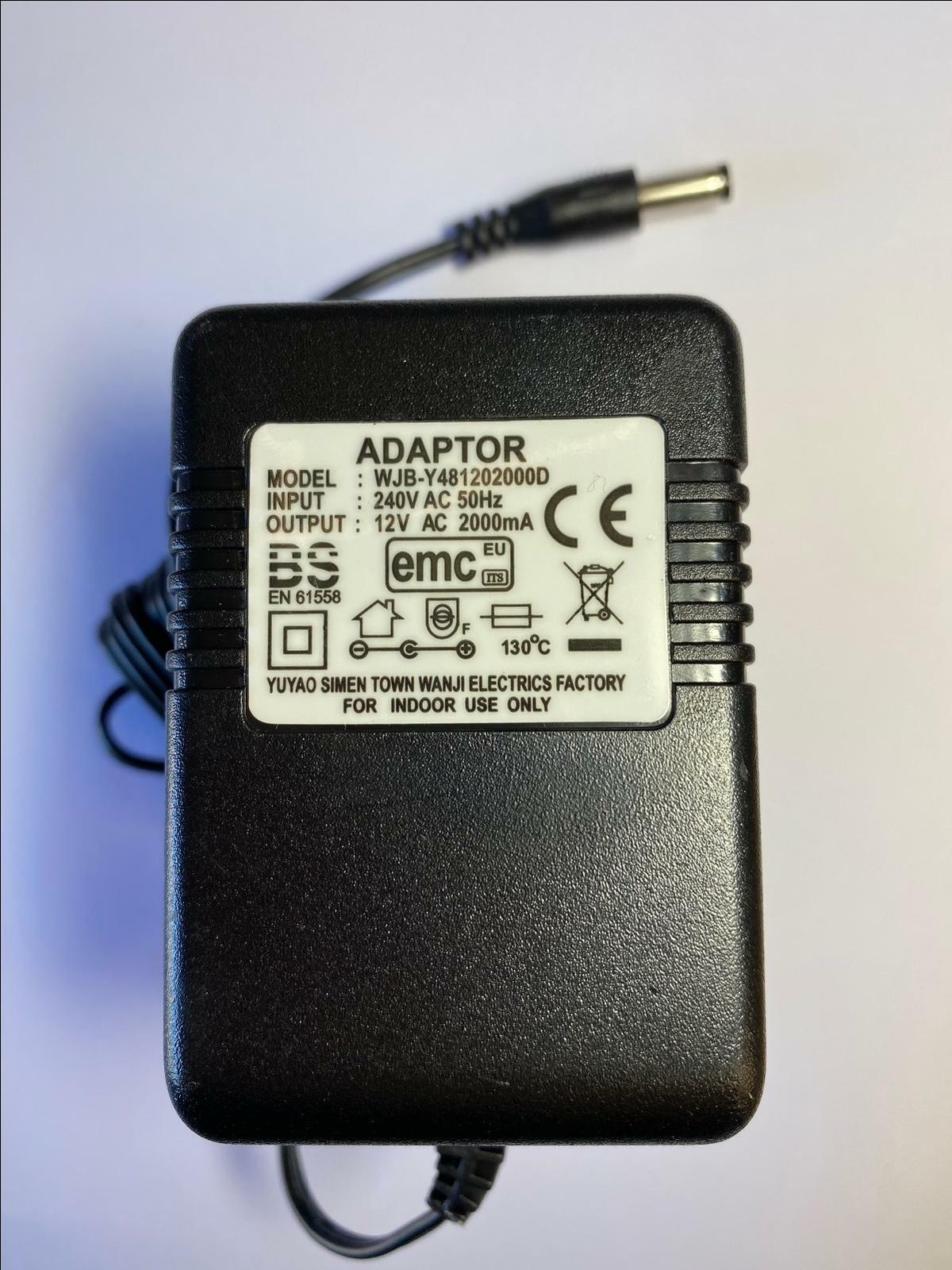 Output 12VAC 1670mA 20VA BS-EN61558-2-6 AC-AC Adaptor for Model ...