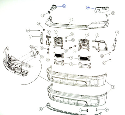 Genuine Mopar 2013-18 Ram 1500 Front LH Outer Bumper Cover Support ...