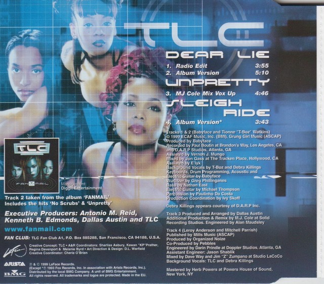 TLC - Dear Lie Maxi CD Single 4 Tracks 1999 Unpretty Remix for sale ...