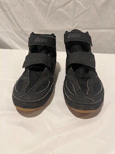 Asics Matflex 4 Youth US 5 Black Wrestling Shoes Hook and loop Straps ...