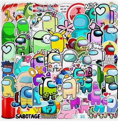 50 Among Us Stickers Books Laptop Party Bags Water Bottle Skateboard ...