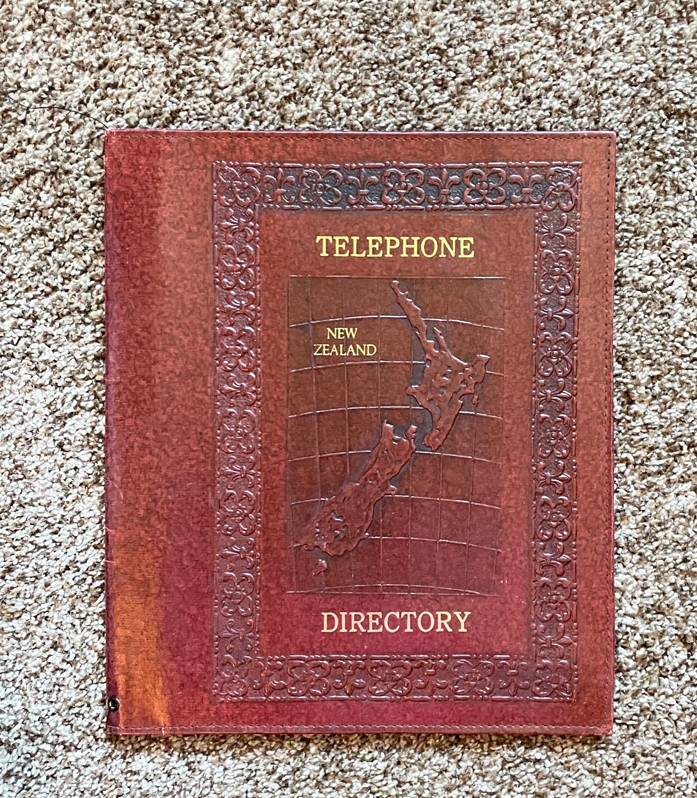 New Zeland Telephone phone directory embossed hard cover Book cover 10 ...