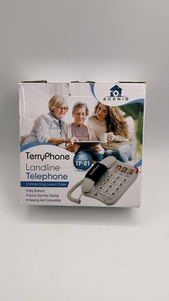 Acenis TerryPhone Big Button Telephone Handset White Landline Open Box ...