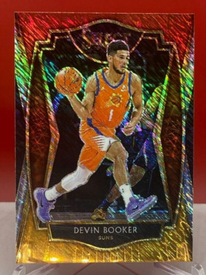 DEVIN BOOKER 2020-21 SELECT PREMIER LEVEL RED ORANGE SHIMMER PRIZM | eBay