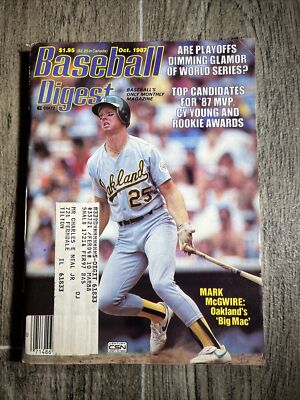 BASEBALL DIGEST October 1987-Mark McGwire, Andre Dawson, Don Liddle | eBay