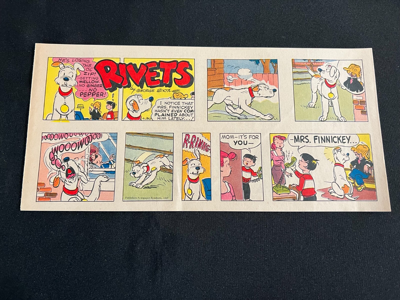 #13 RIVETS by George Sixta Lot of 8 Sunday Third Page Comic Strips 1967 ...