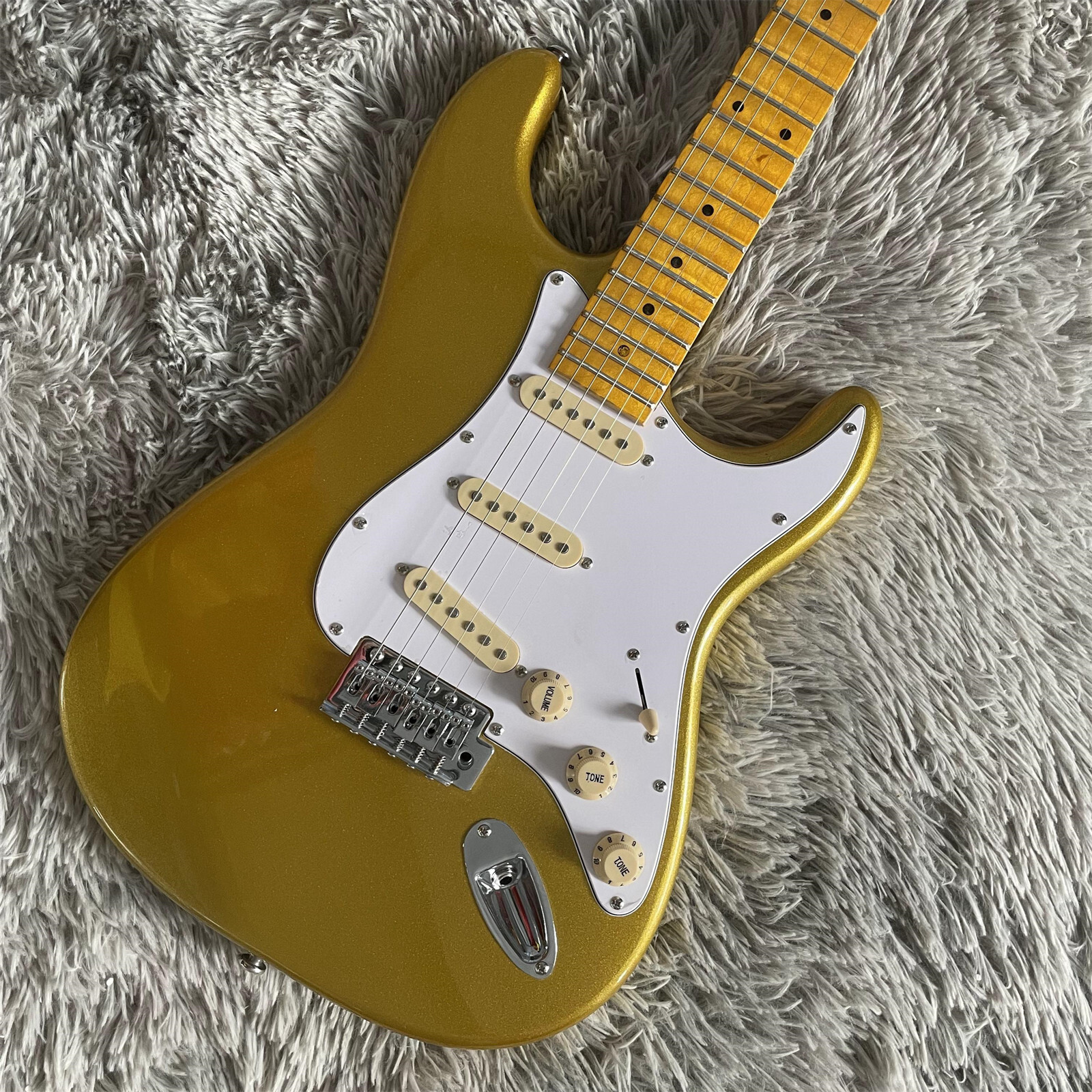 6 String ST Gold Electric Guitar 3S Pickup Maple Fretboard&Neck ...