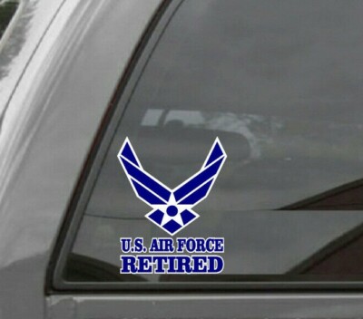 UNITED STATES AIR FORCE RETIRED USAF Vinyl Window Decal/Sticker BLUE ...