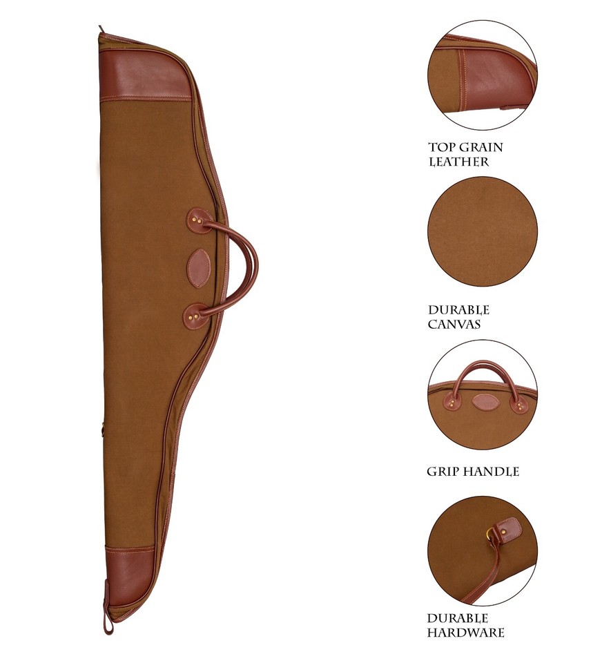 Gun Case Waxed Canvas Leather Rifle Slip Hunting Rifle Slip Shooting ...
