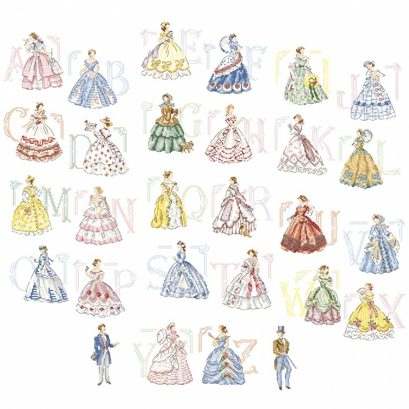LBP cross stitch chart Le grand ABC « Crinoline » | eBay