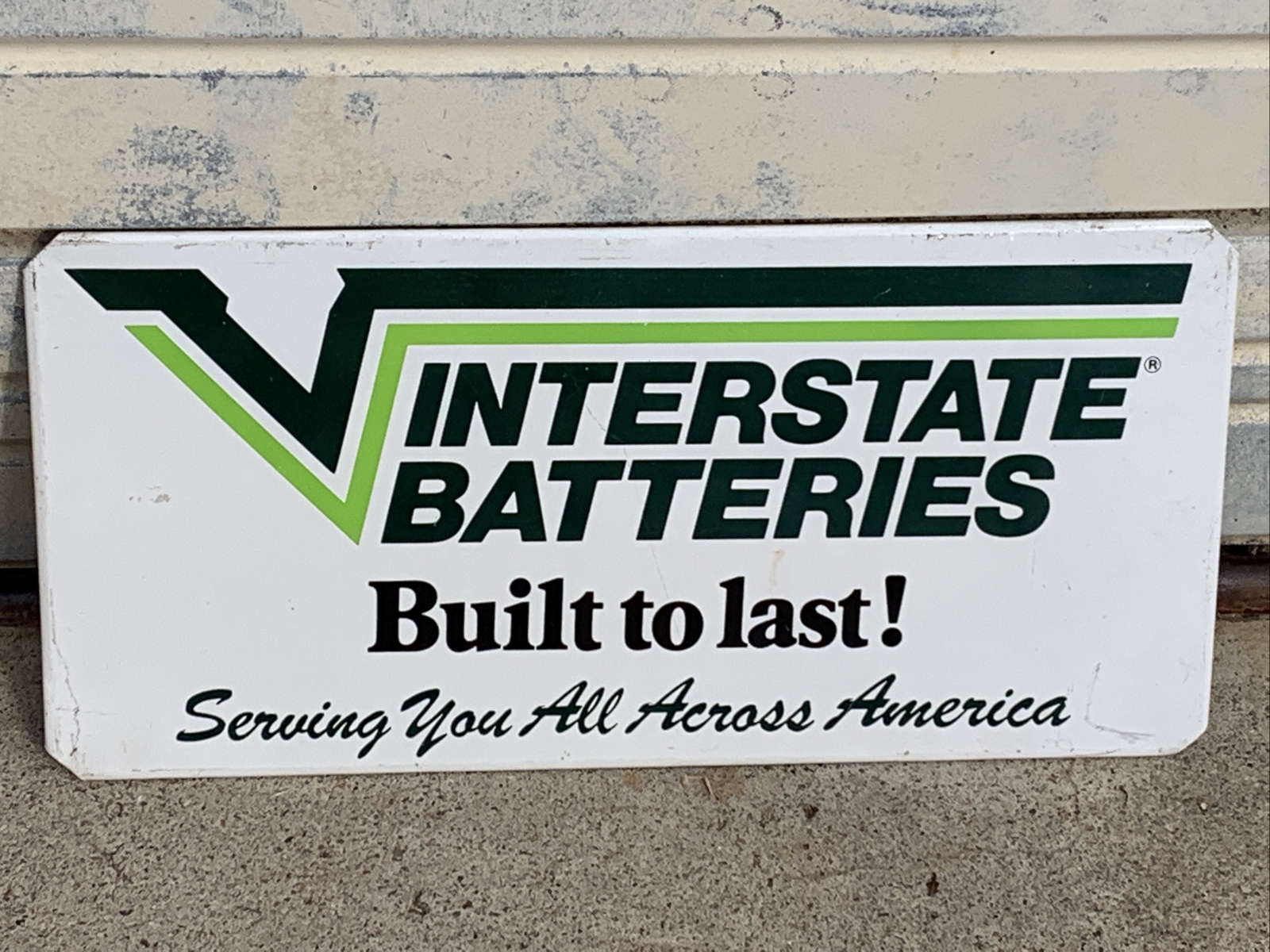 c.1970s Original Vintage Interstate Batteries Sign Metal Rack Topper ...