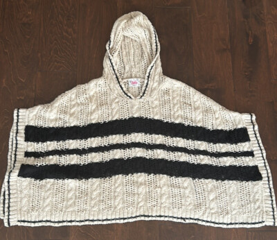 Justice Girls Sweater Poncho Style Hooded New Sz M Shimmery ST24 ...