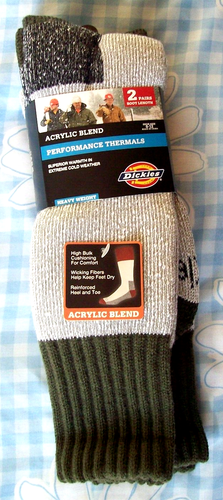 2 Pairs DICKIES HEAVYWEIGHT PERFORMANCE THERMALS BOOT LENGTH SOCKS ...