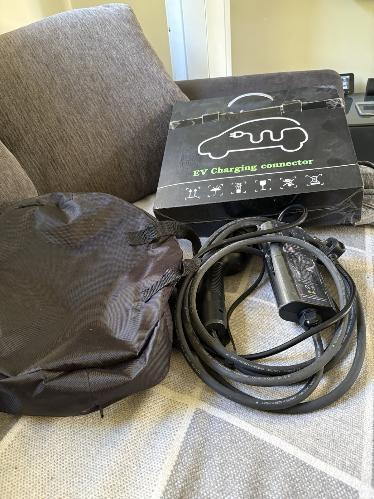 EV Charging Cable 5m Type 2 3-Pin Electric Vehicle Charger Black | eBay UK