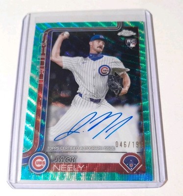 2025 Topps Chrome Jack Neely RC Autograph Aqua wave 46 /199 Cubs Auto ...