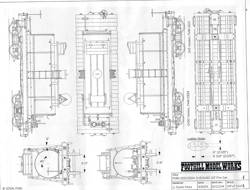Foothill Model Works On30 Free-Lance 20' Fire Fighting Car Kit | eBay