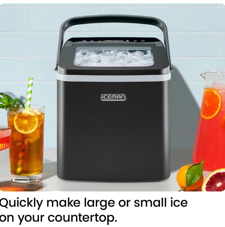 Dual-Size Ice Maker Countertop - Portable Ice Machine, Large and Small ...