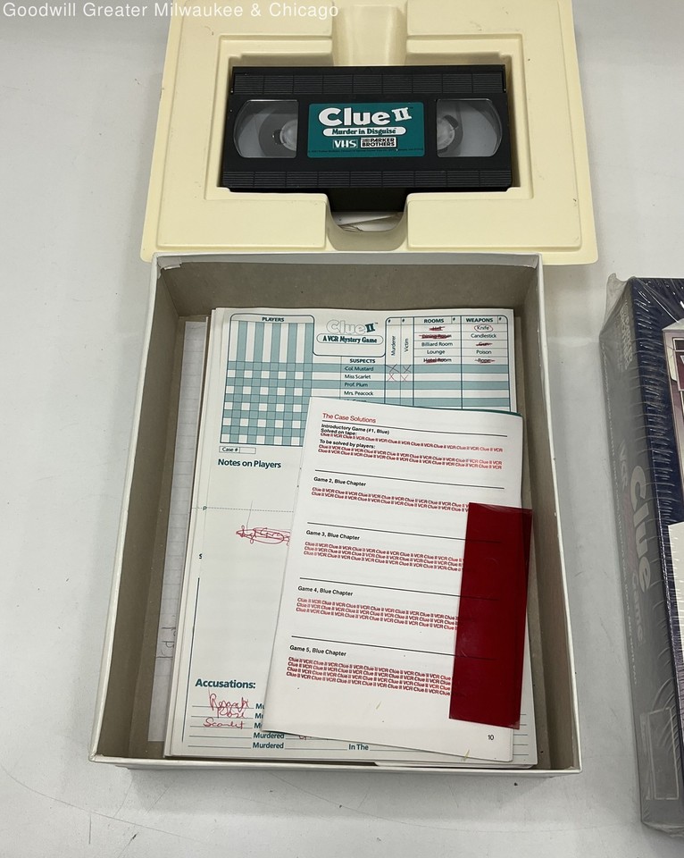 Clue VHS Games Murder In Disguise & Sealed Mystery Game | eBay
