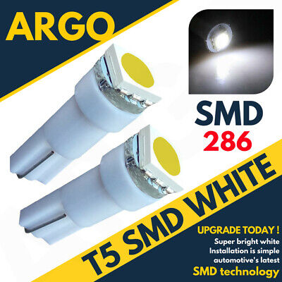 T5 Led White Xenon 286 Bulbs Smd 73 74 Dashboard Speedo Wedge Car Bulb ...