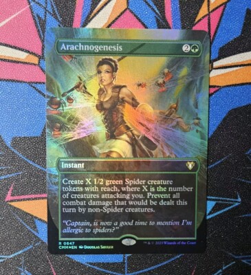 Arachnogenesis NM Foil Borderless MTG Commander Masters Unplayed Magic ...