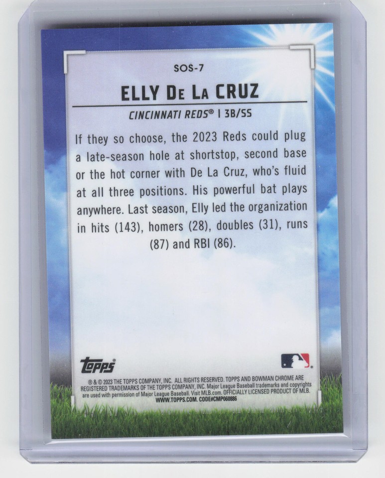 2023 Bowman #SOS-7 Elly De La Cruz Sights on September Mega Pink #/199 ...