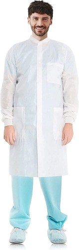White Disposable Lab Coats for Adults, L. 10 Pack Disposable Lab Coat ...