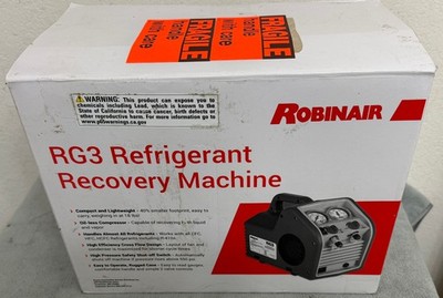 Robinair RG3 Portable Refrigerant Recovery Machine - New in Open Box ...