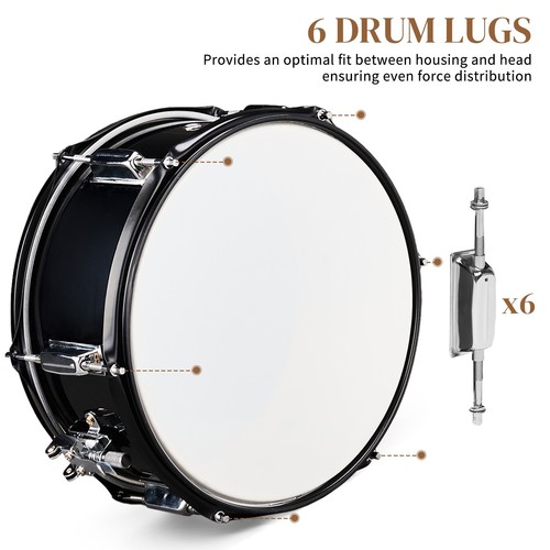 12 x 5.5 inches Professional Marching Snare Drum & Drum Stick & Strap ...