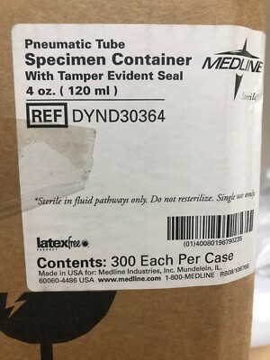 300 Medline Non-Sterile Specimen Container w Lid Tamper seal 4oz # ...