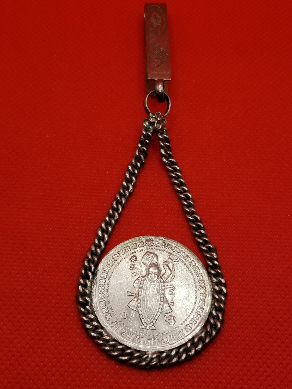 Indian Silver Coin Saree Challa Charm Waist Key chain | eBay