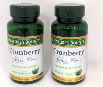 Nature's Bounty Cranberry Fruit 4200 mg with Vitamin C Softgels 120 ...