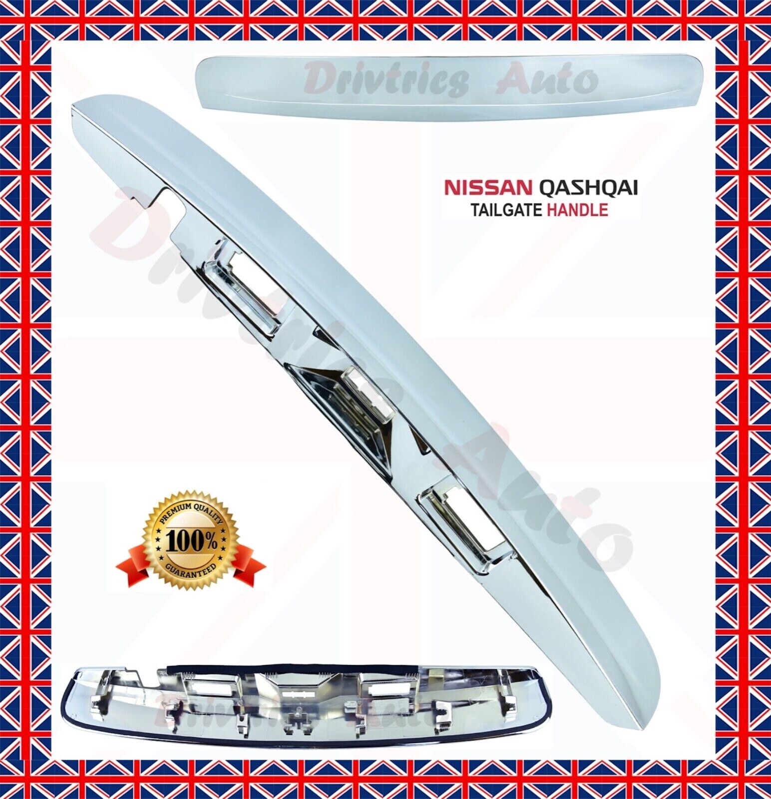 For Nissan Qashqai CHROME Rear Back Silver Tailgate Door Handle Boot ...
