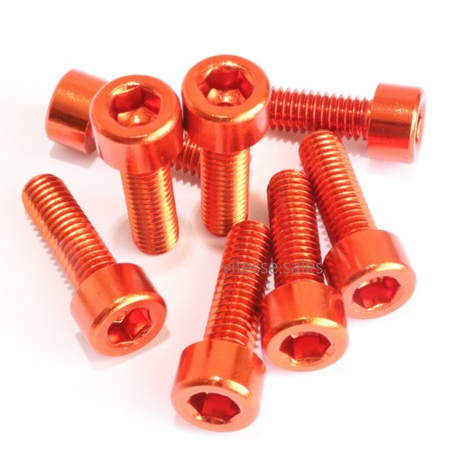 M6 x 20 mm Aluminium Orange Bolts M6x20mm Orange Screws Cap Head Weight ...