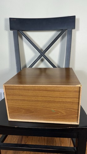 Retro 40 CD Compact Disc Storage Box Two Drawers Case Faux Wood VTG ...