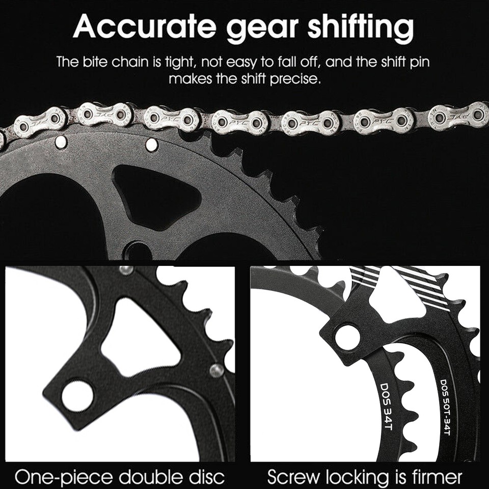 BUCKLOS Chainrings 110BCD 9-11 Speed Round Chainring 5 Holes 34 36 39 ...