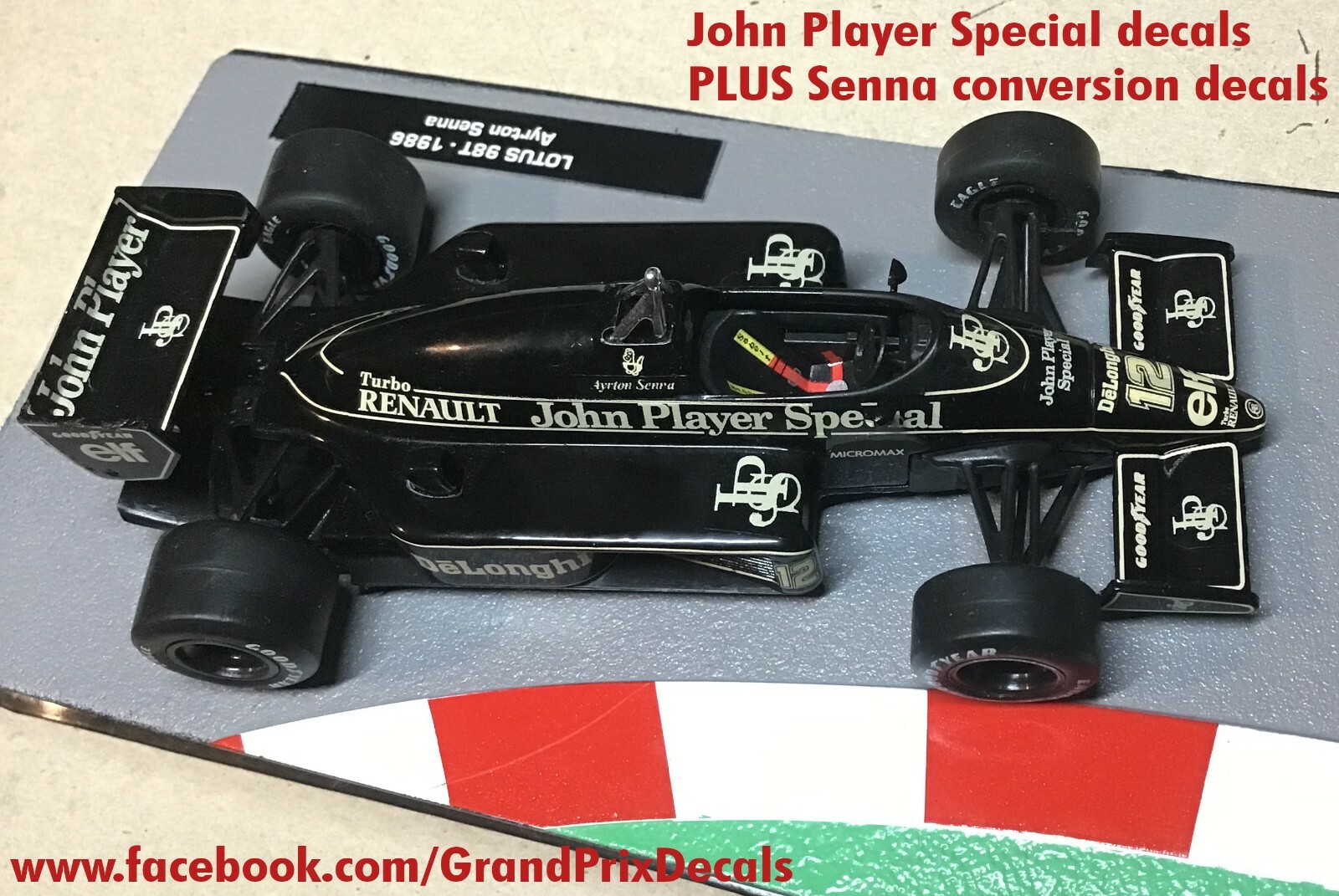 LOTUS 98T 1986 water slide DECALS - JPS / | Grelly UK