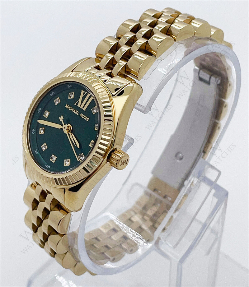 Michael Kors MK4842 Petite Lexington Pavé Green Dial Quartz Women's ...