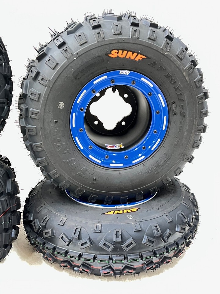 DWT G3 Black / Blue Beadlock Front Rear Wheels XC Sunf A035 Tires ...