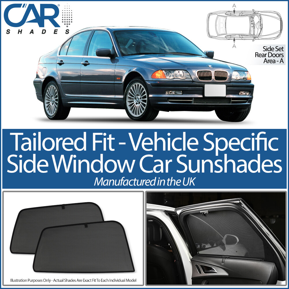 BMW 3 SERIES E46 4DR 1998- 2005 CAR SHADES UK TAILORED UV SIDE WINDOW ...