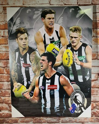 New Sealed Official Collingwood Players AFL Wall Canvas Print 56cm x ...
