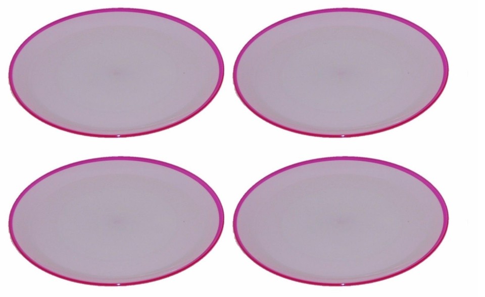 Set of 4 Bright Coloured Dinner Plates. Dinner Plates 27cm | eBay UK