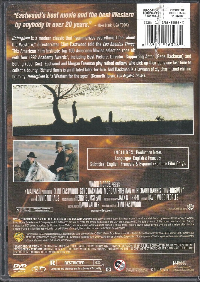 UNFORGIVEN (DVD 2007) (J2) 85391163282 | eBay