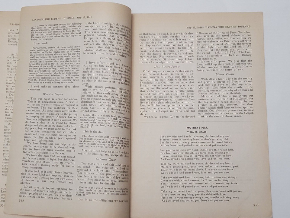 May 13, 1941, Liahona The Elders' Journal, LDS/Mormon, Pres J. Reuben ...