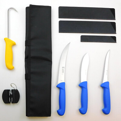 Jero Professional Meat Processing Knife Set With Case, Sharperner, and ...