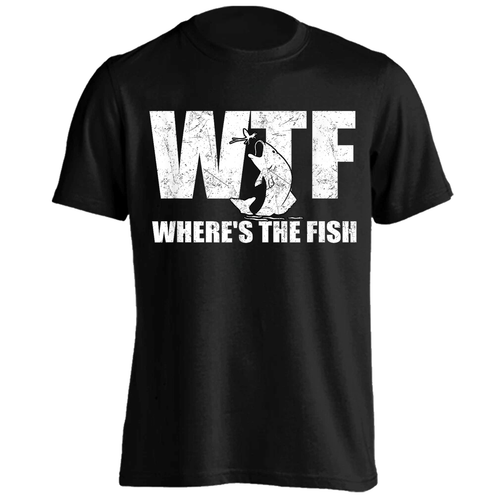 WTF Where's The Fish Men's Funny Fishing Gifts Fathers Day T-Shirt | eBay
