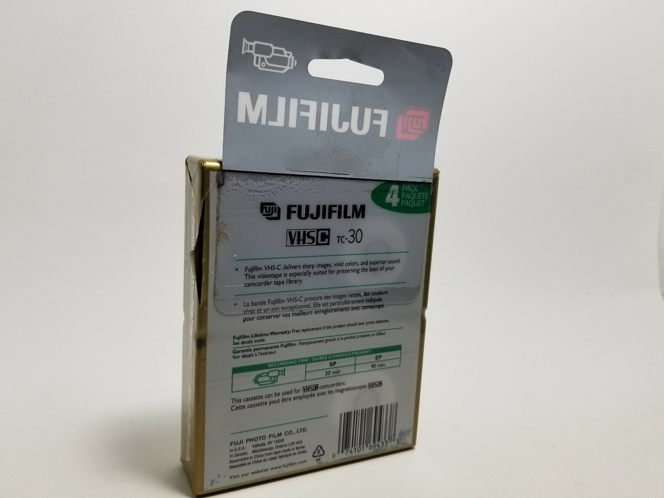 FujiFilm VHSC Video Cassette 4 pack 30vSP 90 EP TC30 New Sealed | eBay